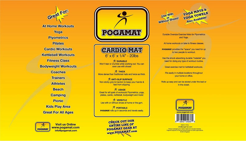 6' x 6' x 1/4" Exercise Mat - (36 Square Feet)